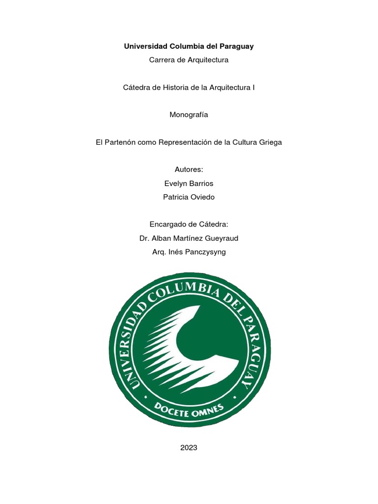 El Partenón y la Cultura Griega | PDF | templo