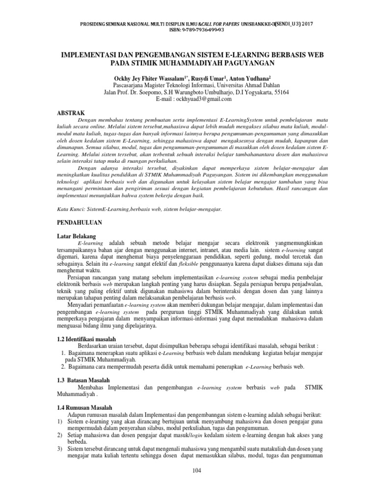 ID Implementasi Dan Pengembangan Sistem e L PDF | PDF