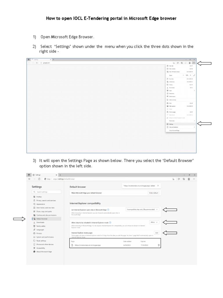 How To Open ETendering Portal in Microsoft Edge Browser | PDF
