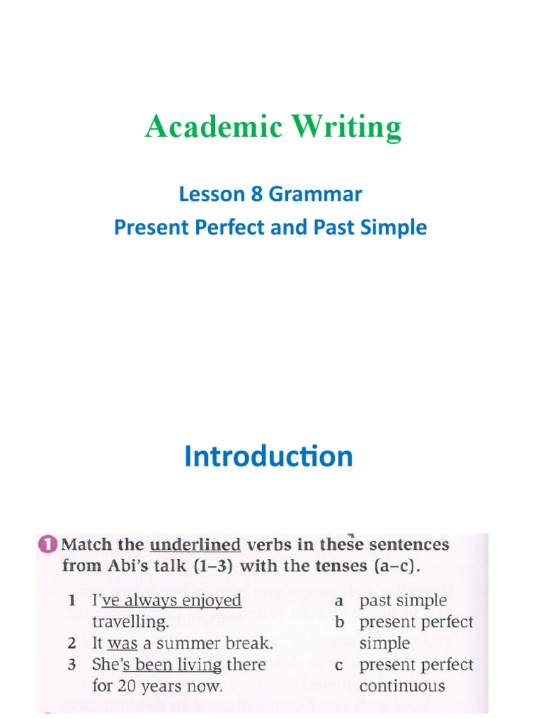 Lesson 8 Grammar Present Perfect Past Simple | PDF