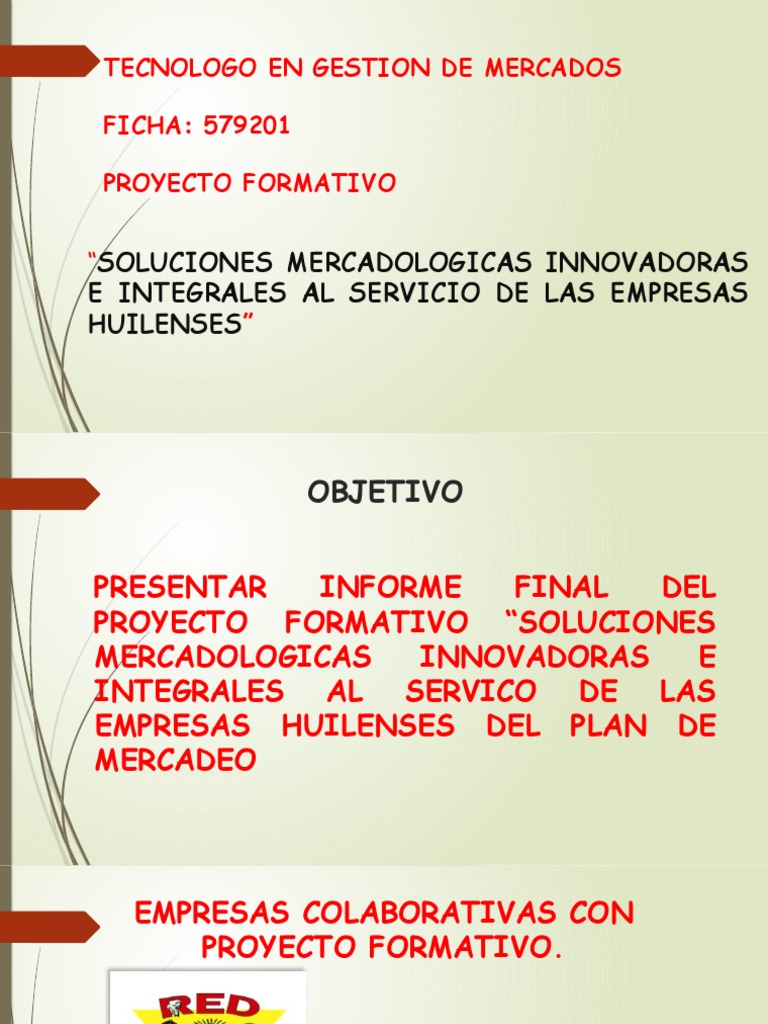 Proyecto Formativo | PDF