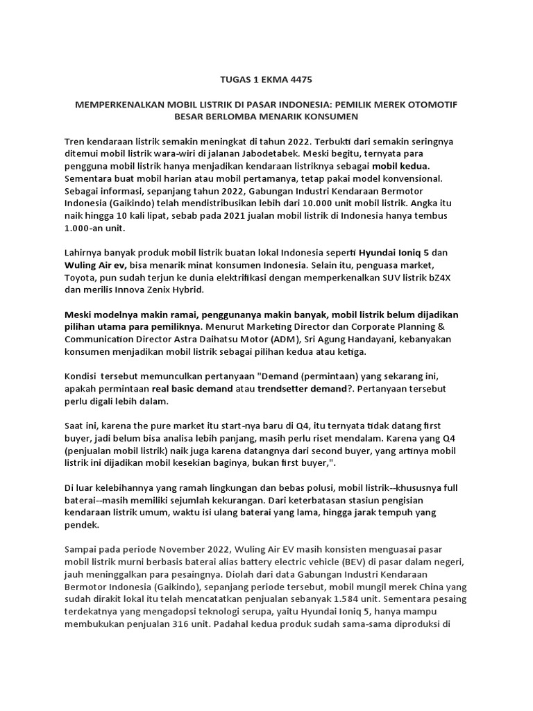 Tugas 1 Ekma 4475 | PDF