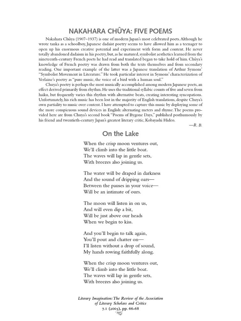 Nakahara Chūya: Five Poetic Works | PDF