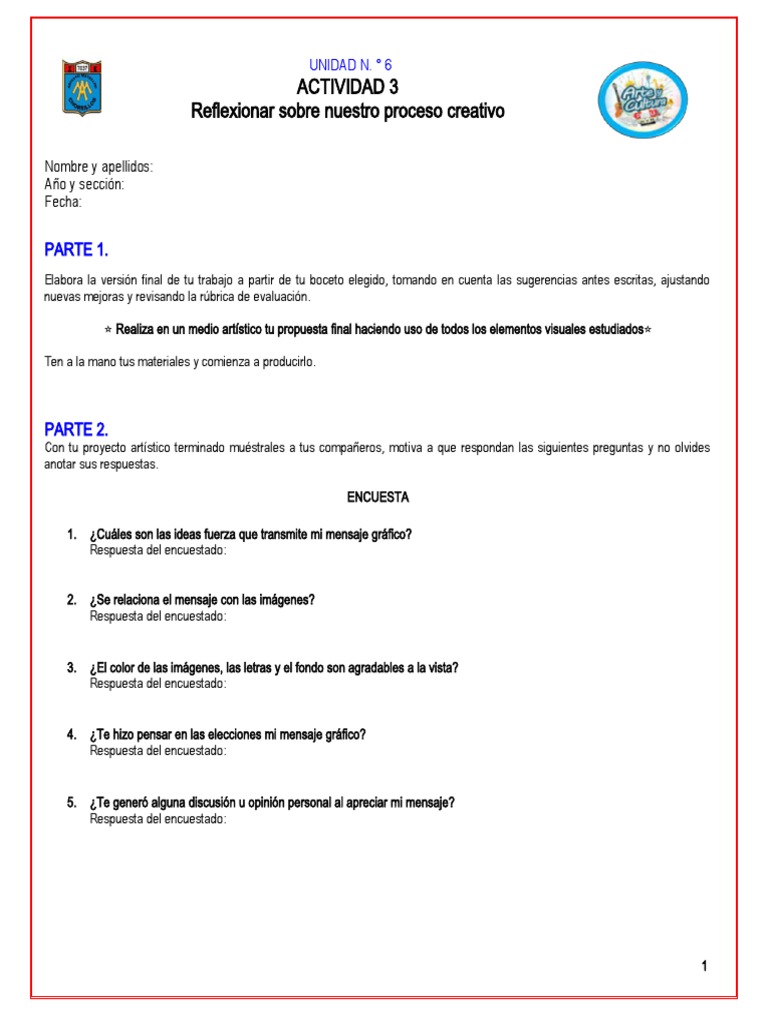 Eda 6 - Act1 - Ficha de Actividad 3 | PDF