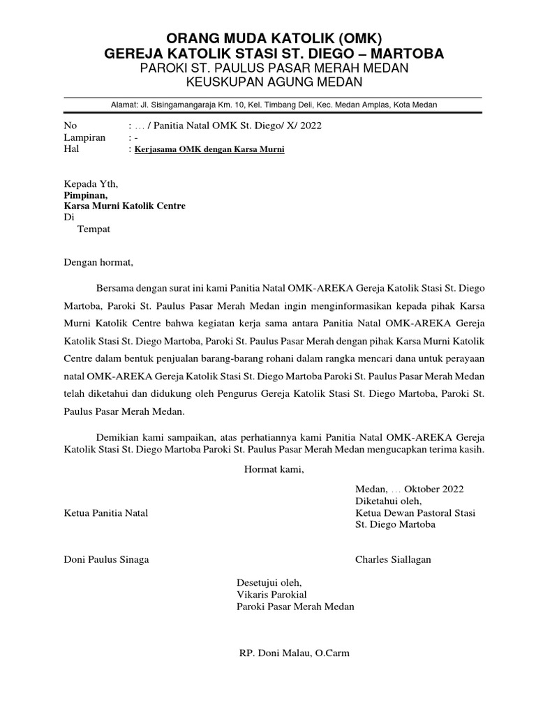 Contoh Surat Kerja Sama | PDF