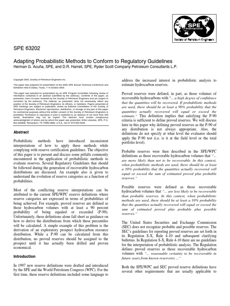 Adapting Probabilistic Methods | PDF | Petroleum Reservoir | Risk Adapting Probabilistic Methods | PDF | Petroleum Reservoir | Risk