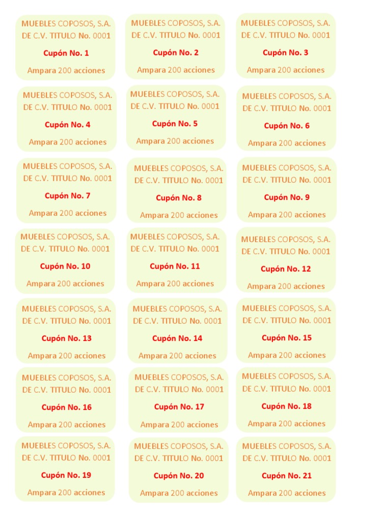 2.1 Cupones Acciones | PDF