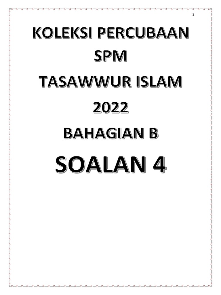 Tasawwur Islam B Soalan 4 2022 PDF | PDF