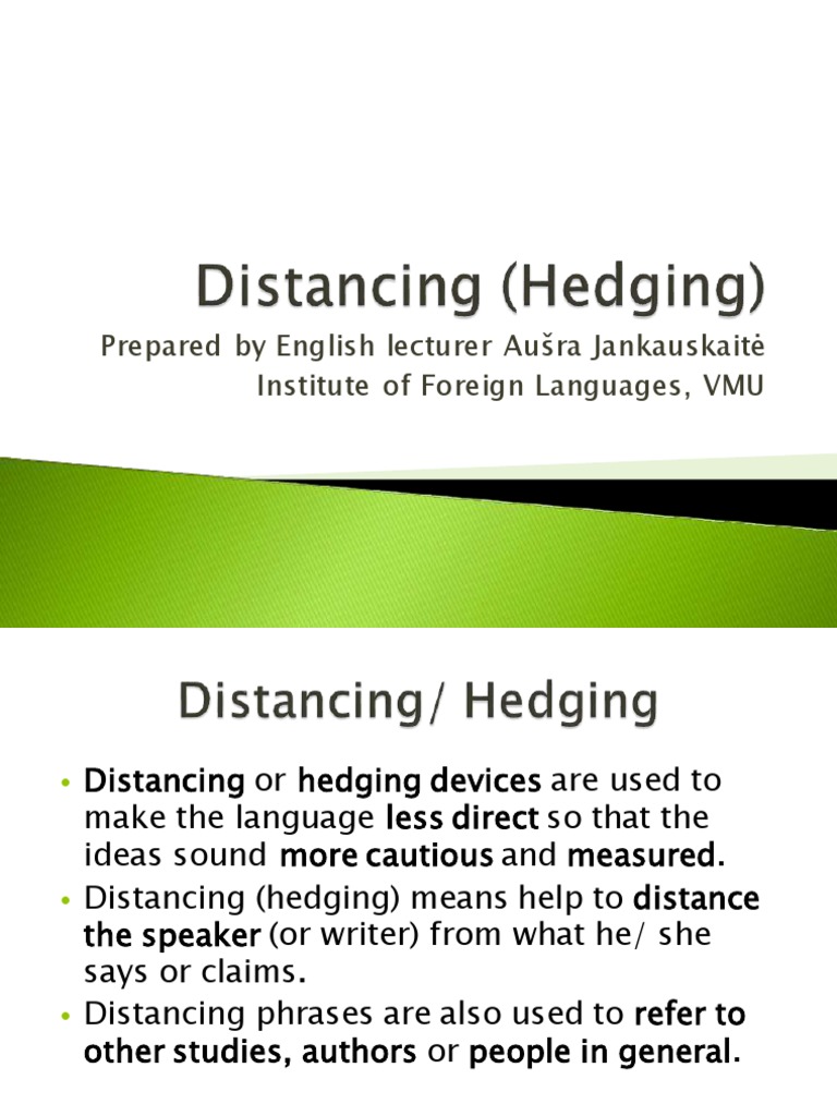 Distancing (Hedging) | PDF