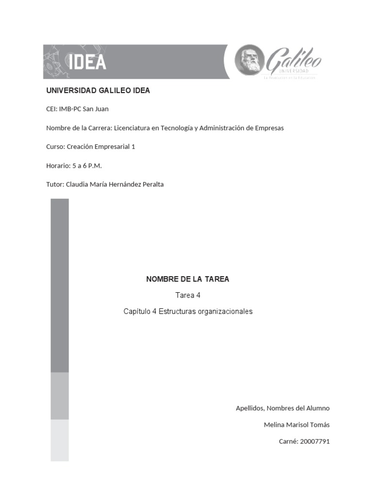 Tarea 4 Creacion Empresarial 1 | PDF