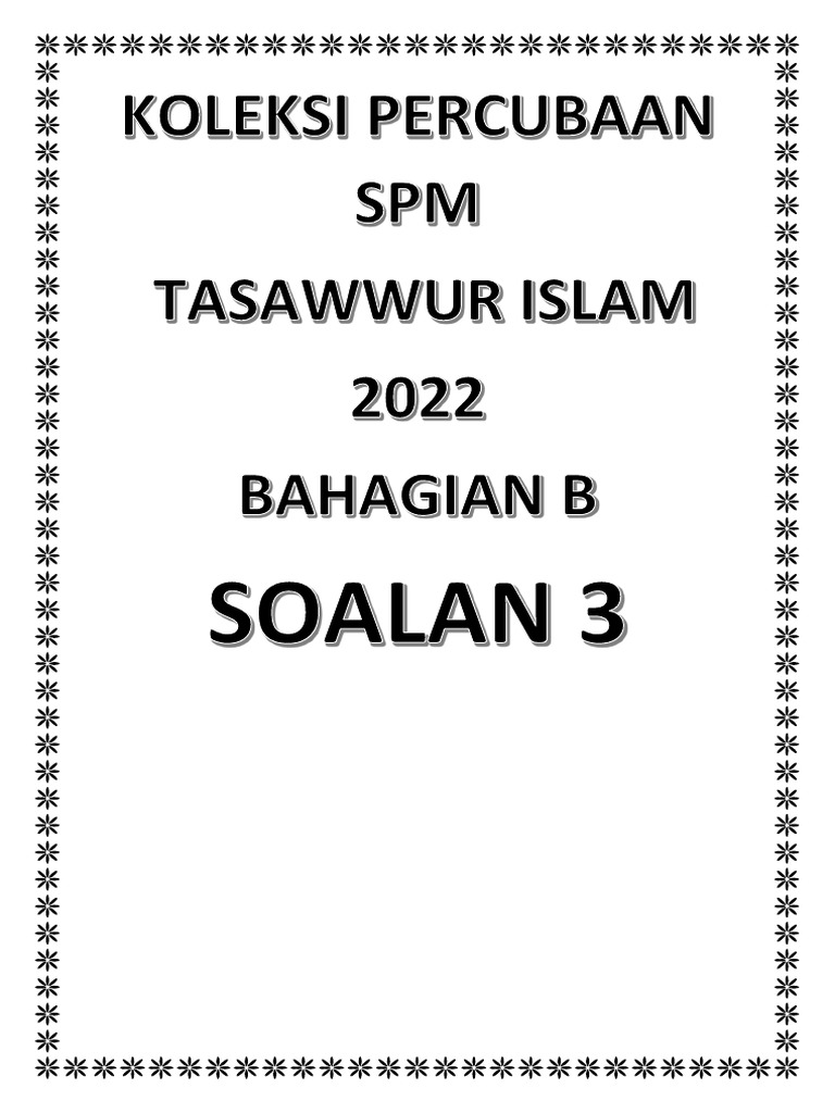 Tasawwur Islam B Soalan 3 2022 | PDF