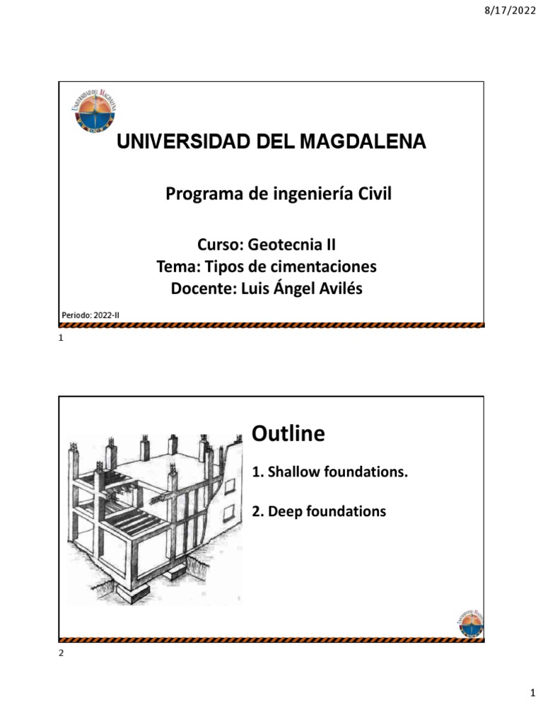 Tema - 3 - Tipos de Cimentaciones | PDF | Foundation (Engineering) | Column