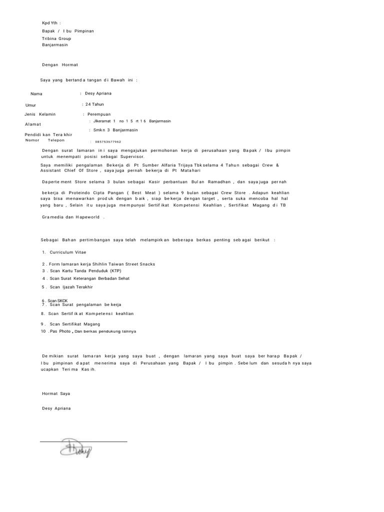 CV Desy Apriana | PDF