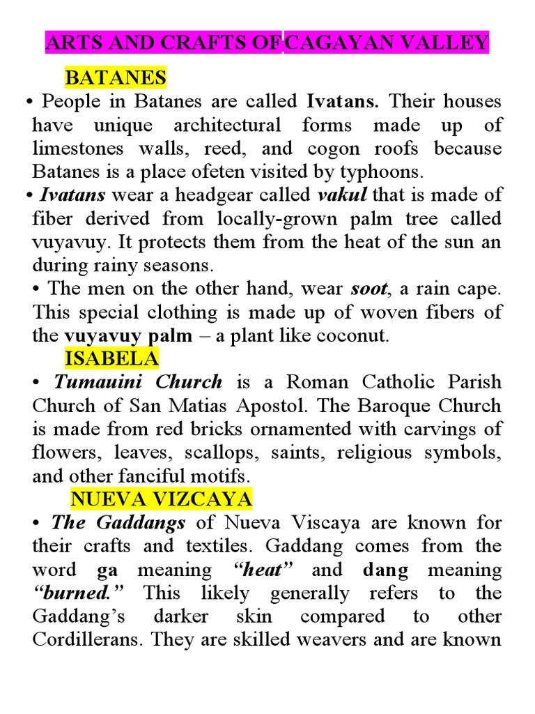 Arts and Crafts of Cagayan Valley | PDF