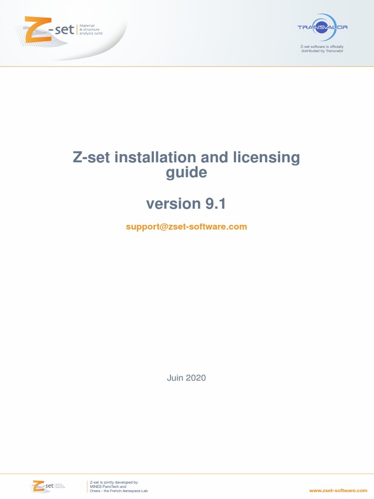 Z-Set Installation and Licensing Guide | PDF