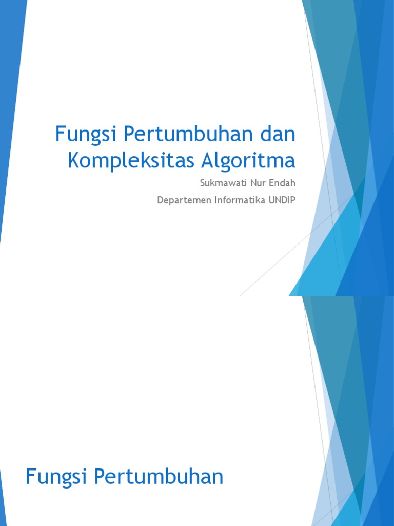 Materi 2 Fungsi Pertumbuhan Dan Kompleksitas Algoritma PDF | PDF