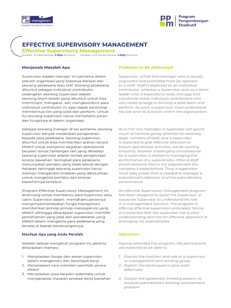 Effective Supervisory Management PDF | PDF