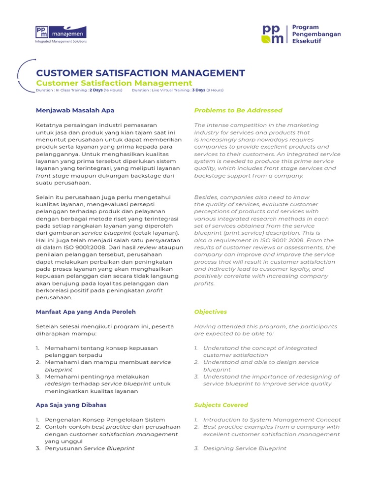 Customer Satisfaction Management Pdf