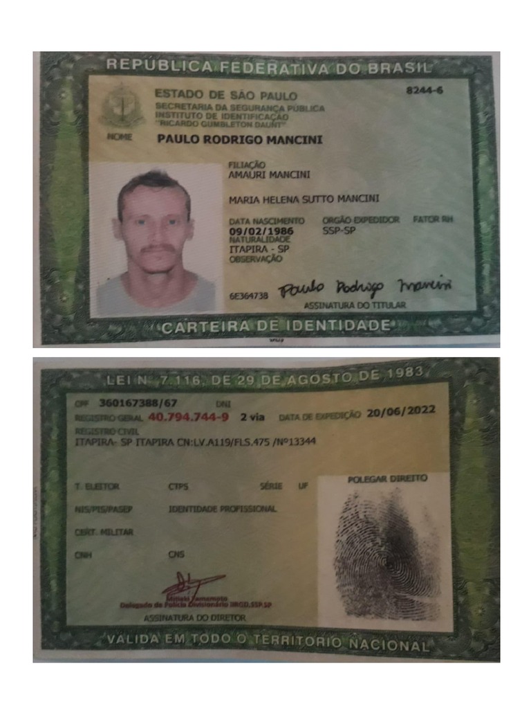 RG Frente e Verso | PDF