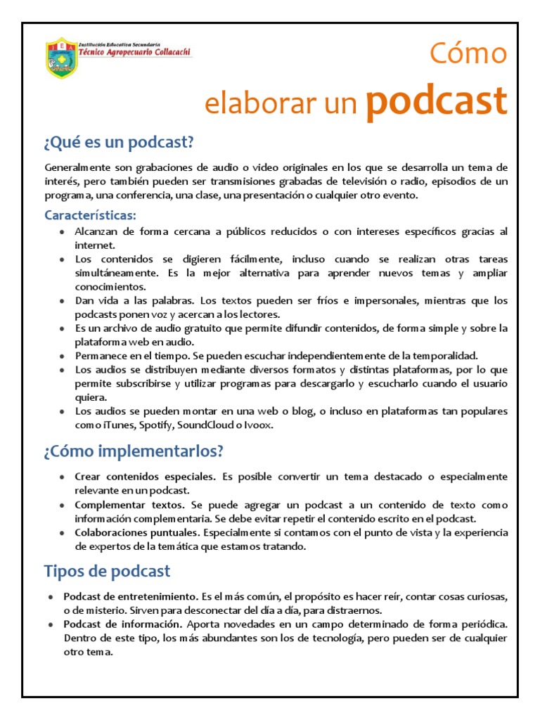 Cómo elaborar un podcast efectivo | PDF
