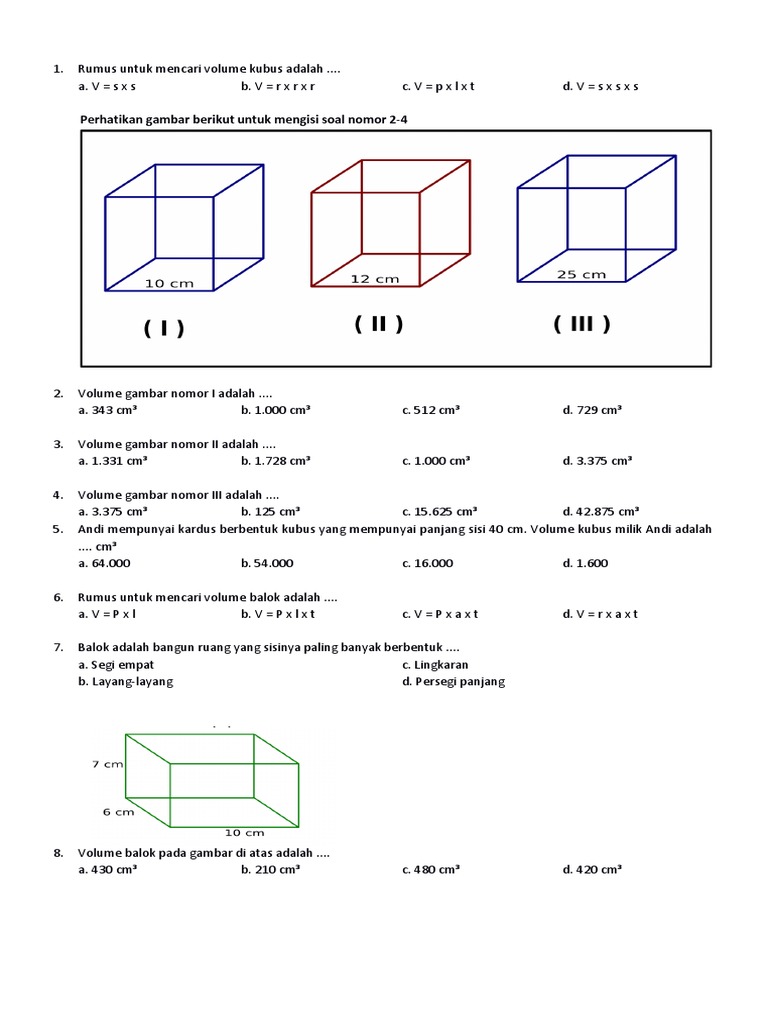 Kubus Dan Balok Kelas 5 PDF | PDF