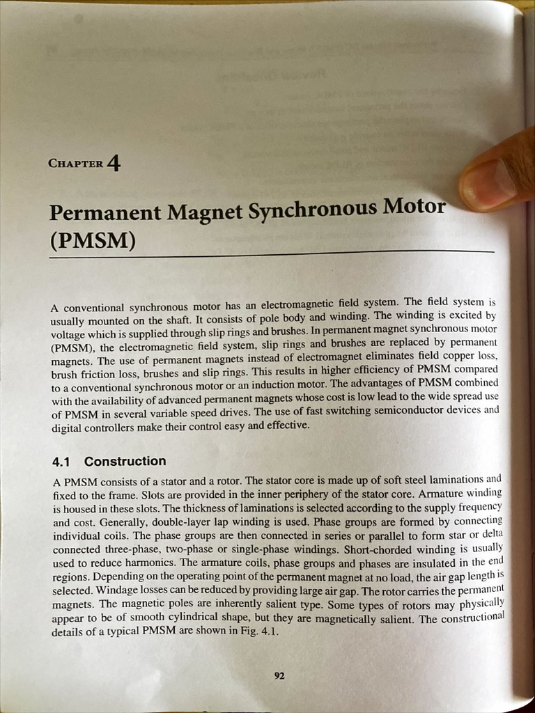 Permanent Magnet Synchronous Motor Pdf Pdf