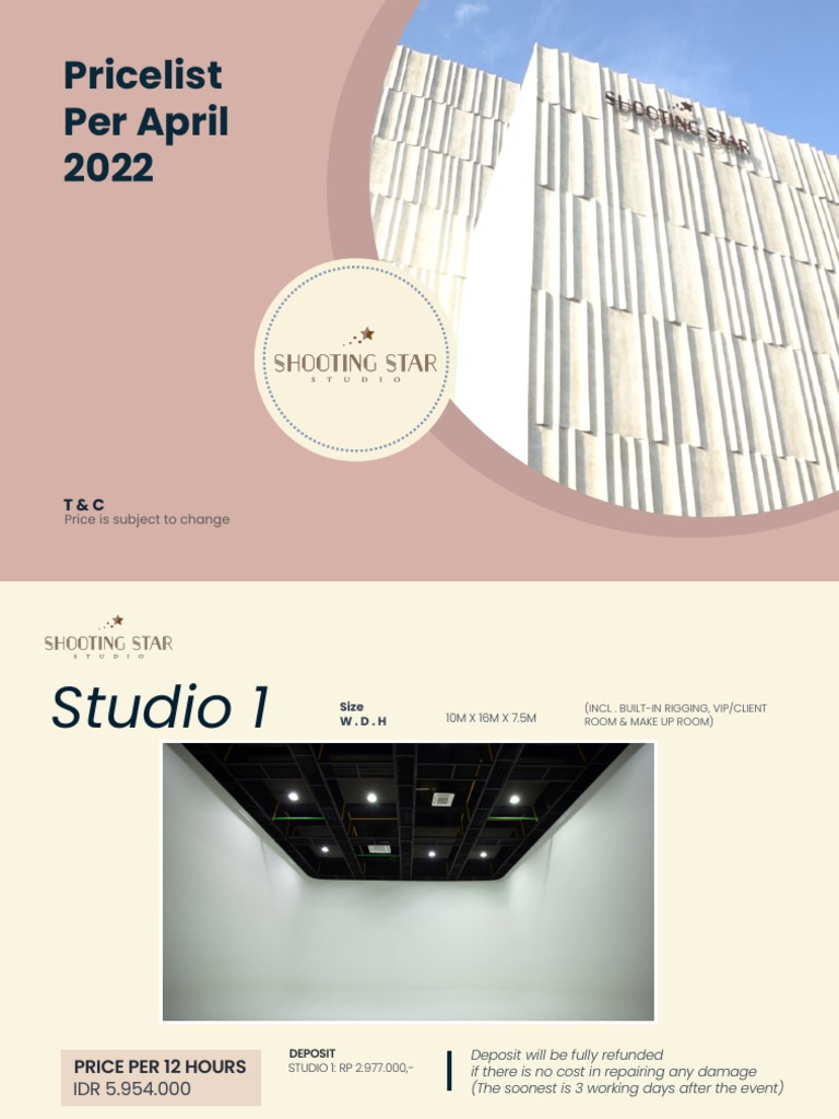 Shooting Star Studio Pricelist PDF | PDF