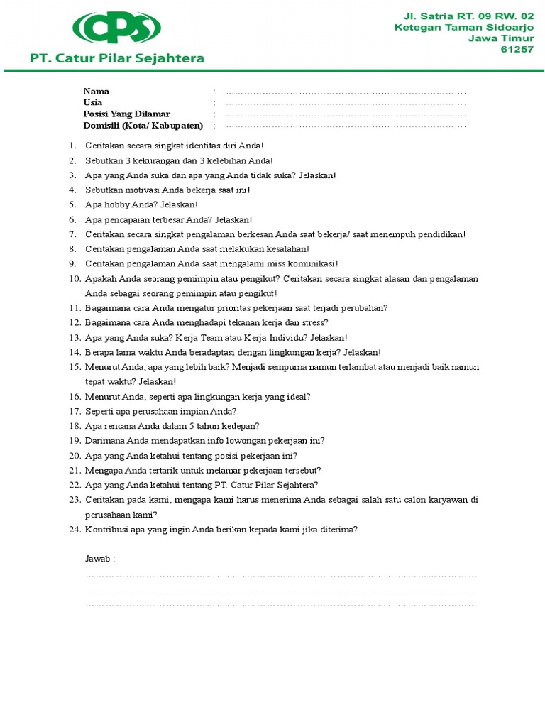 Form Kelengkapan Identitas Diri.pdf | PDF