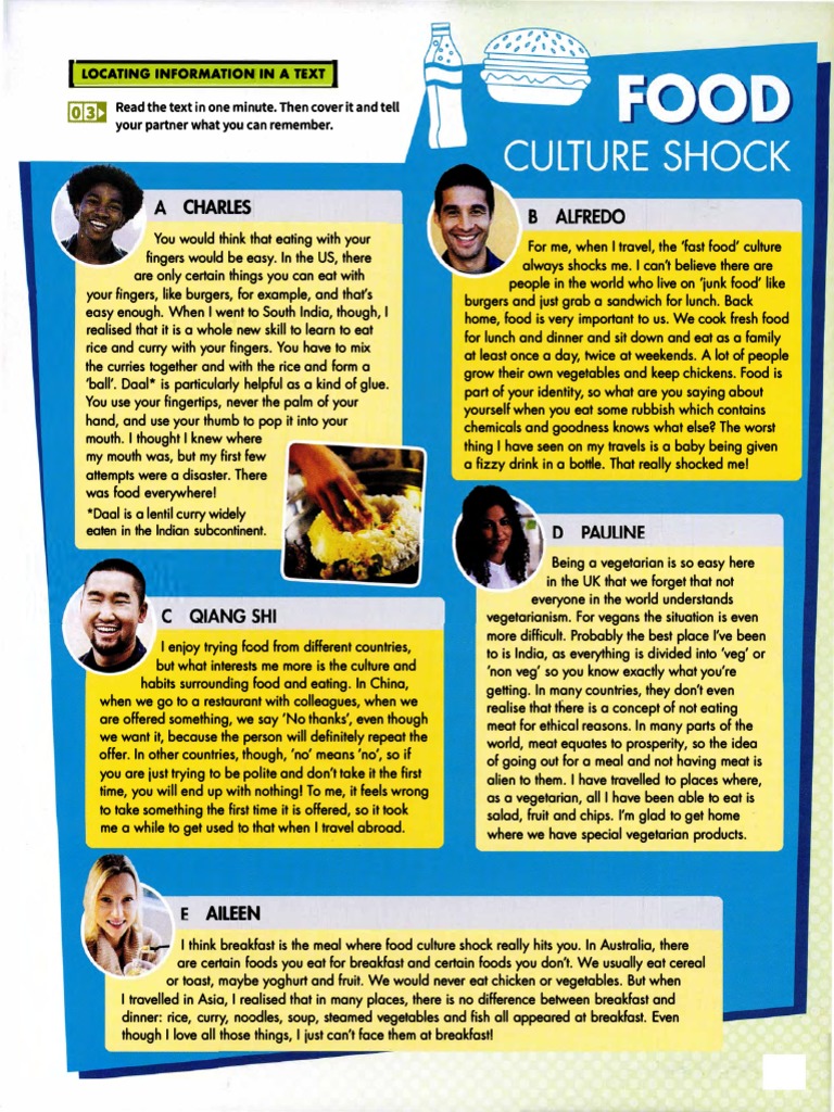 U4 Reading Food Culture Shock PDF PDF