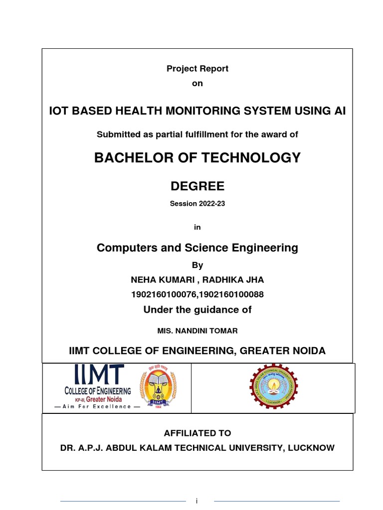 IoT AI Health Monitoring Project | PDF