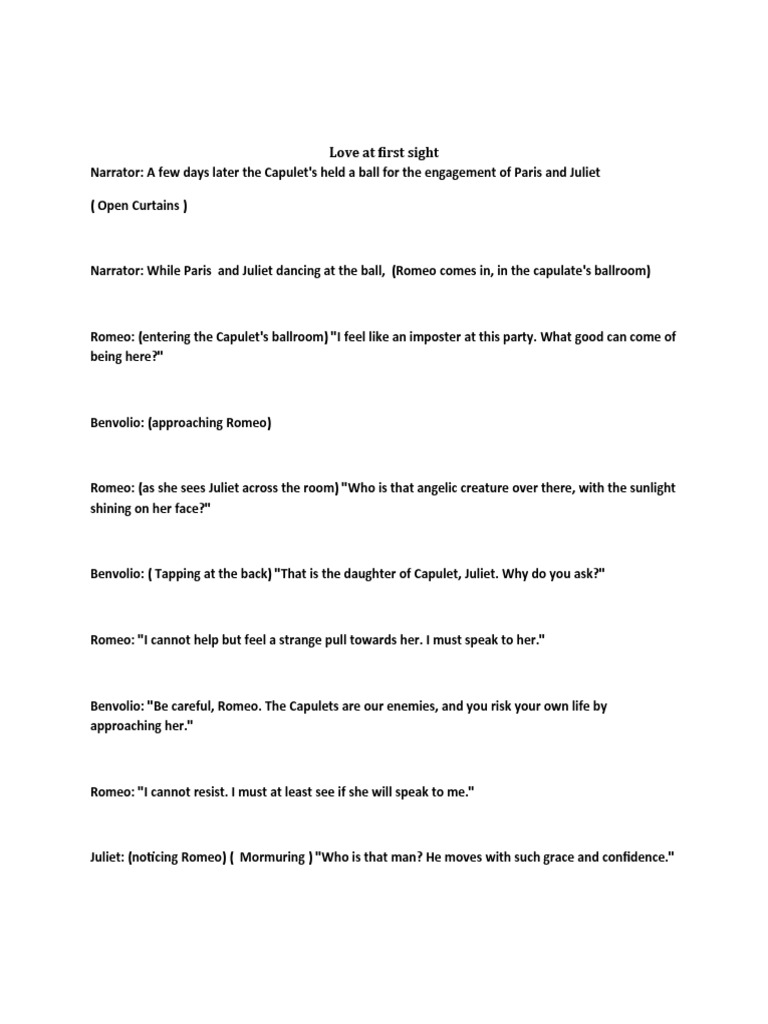 A Tale of Star-Crossed Lovers: Romeo and Juliet's Whirlwind Romance | PDF