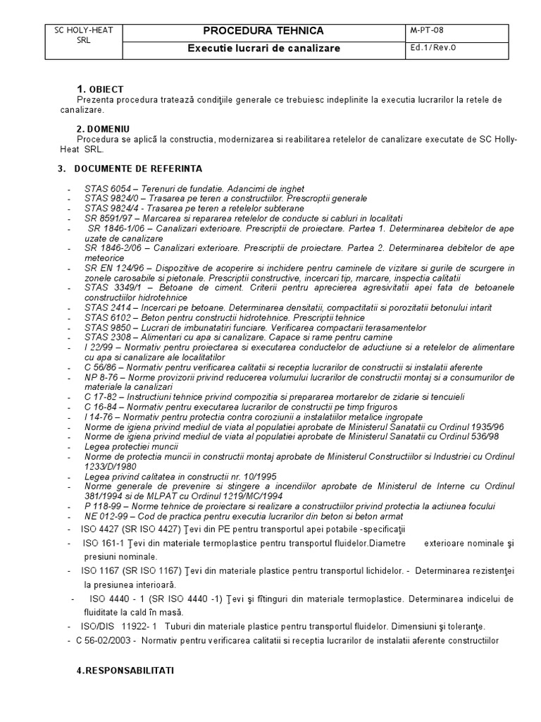 PTE 7.5-80 Executie Retele de Canalizare | PDF