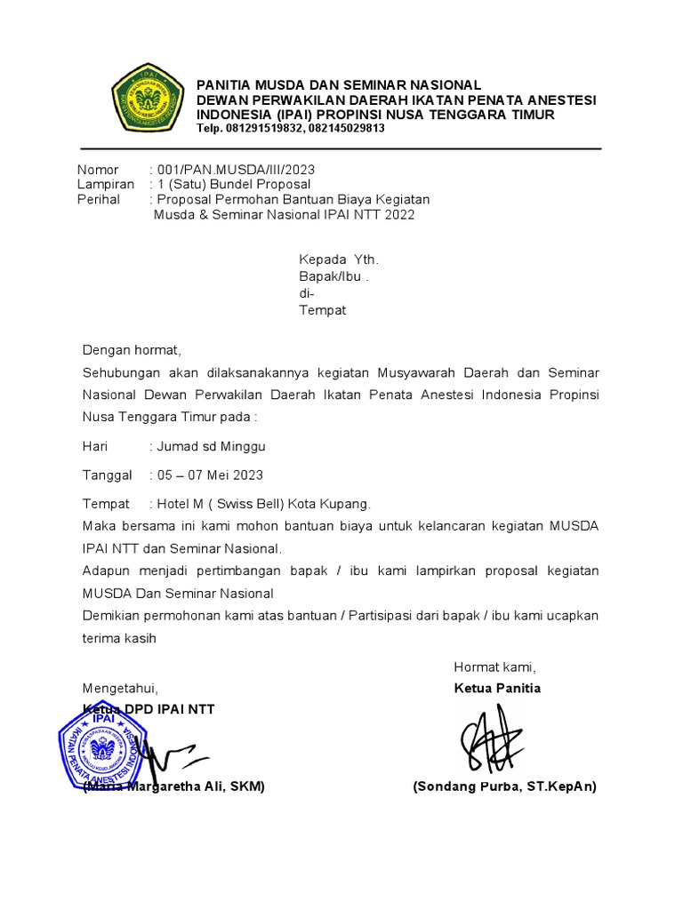 Musda & Seminar Nasional IPAI NTT 2023 | PDF