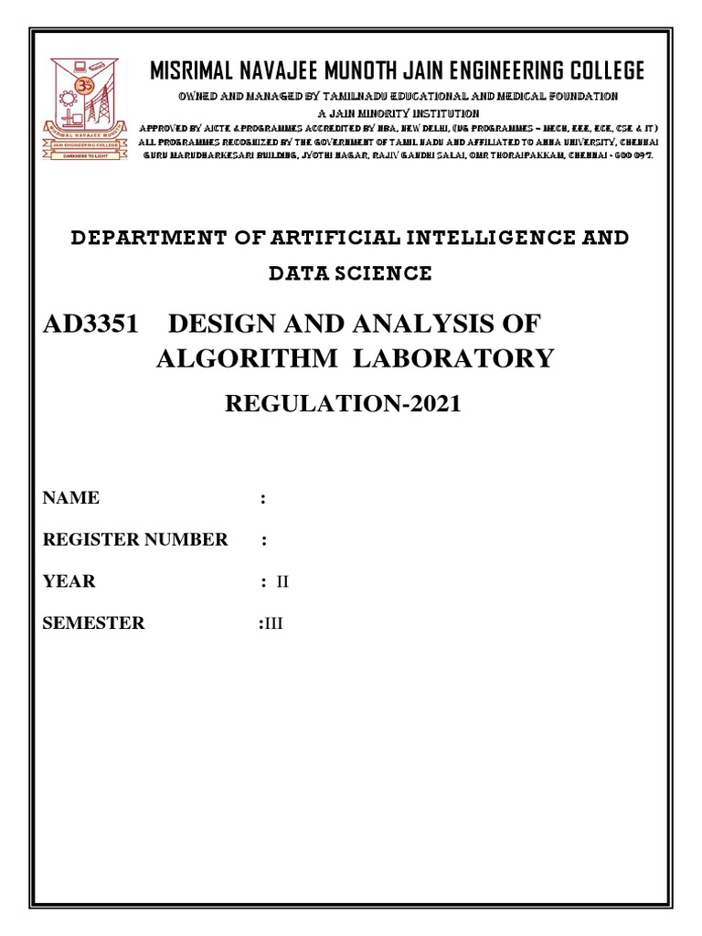 Daa Manual PDF | PDF | Matrix (Mathematics) | Dynamic Programming Daa Manual PDF | PDF | Matrix (Mathematics) | Dynamic Programming