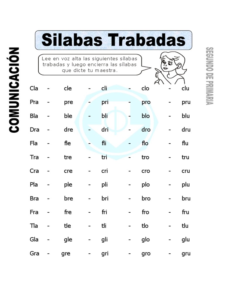 Actividades de Sílabas Trabadas 2° grado | PDF