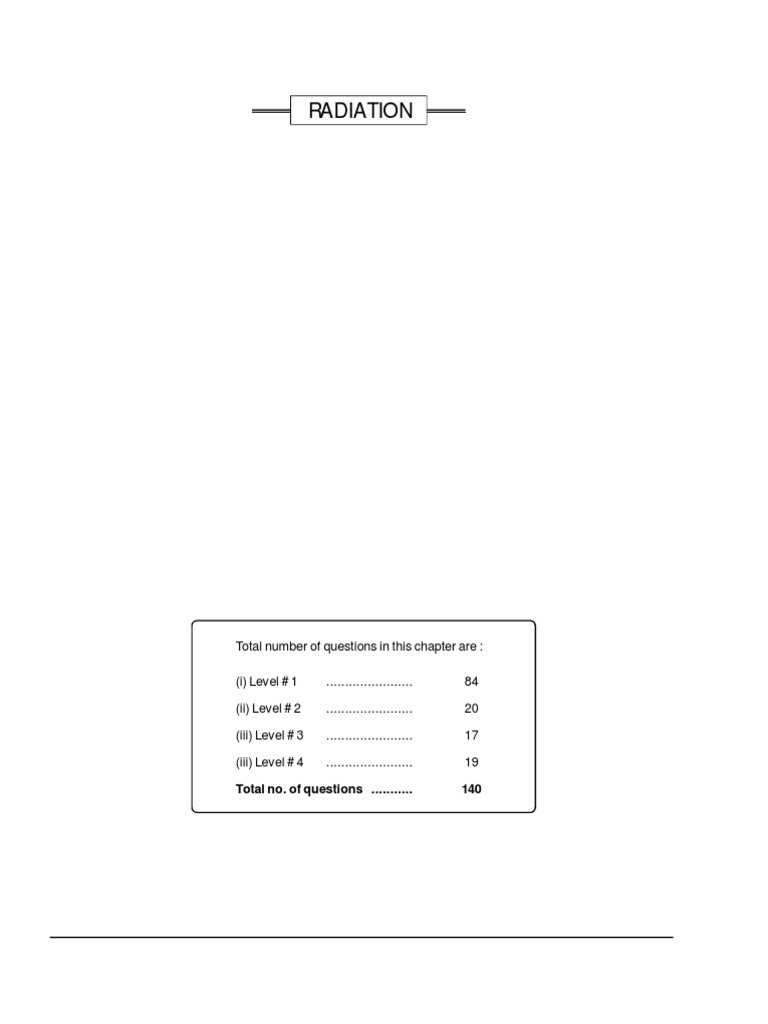 Radiation (Exercise) Module-3 | PDF