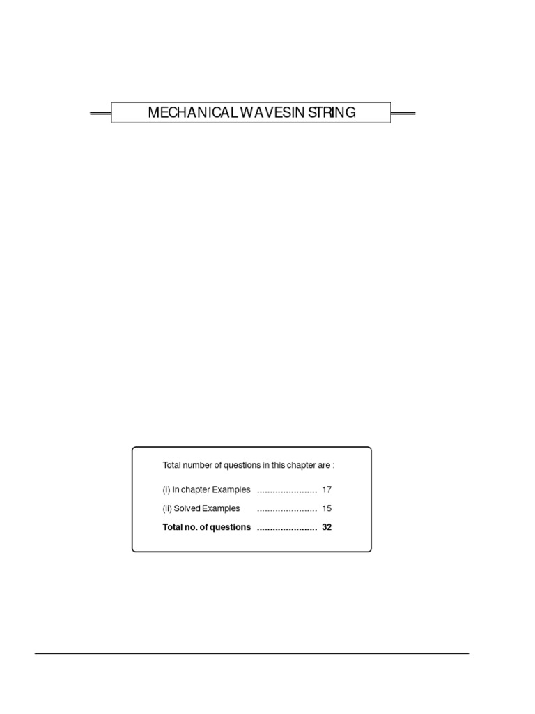 Mechanical Wave Through Strings (Theory) Module-3 | PDF | Waves ...