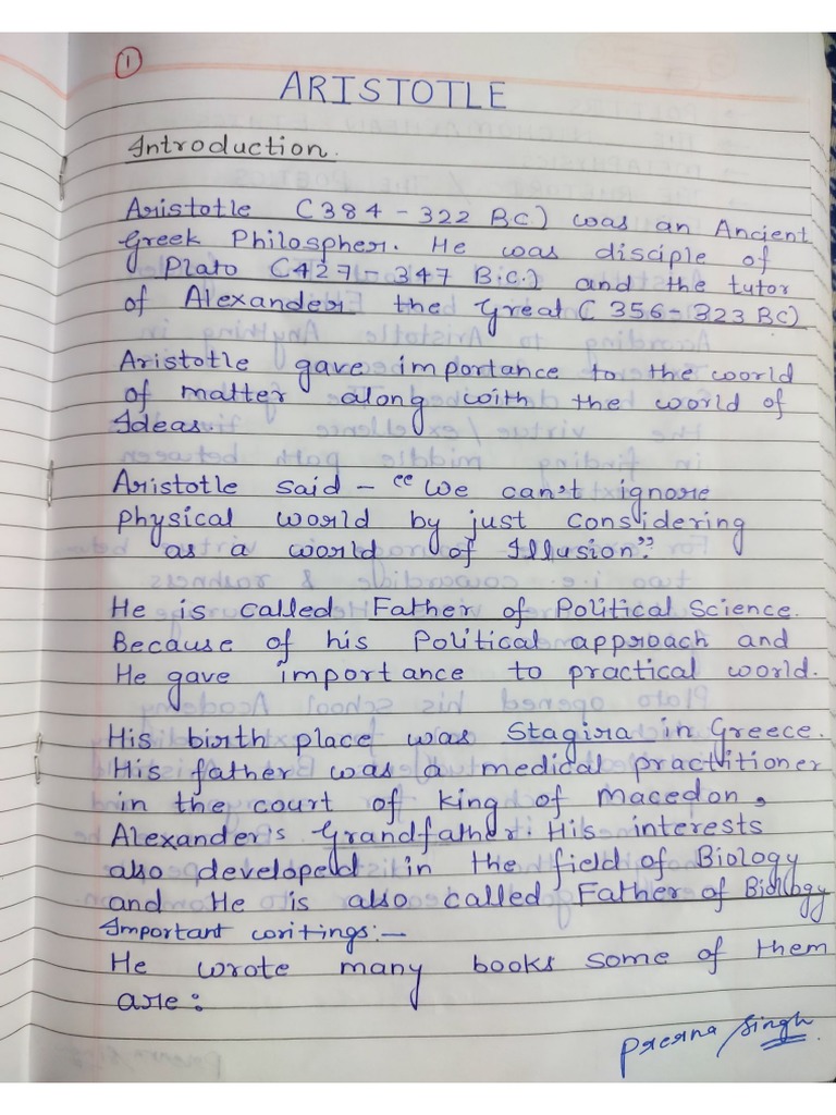 Aristotle Notes Sem1 PDF | PDF