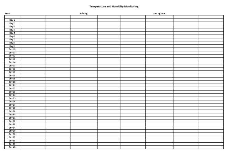 Temp and Humidity -- blank.xlsx | PDF