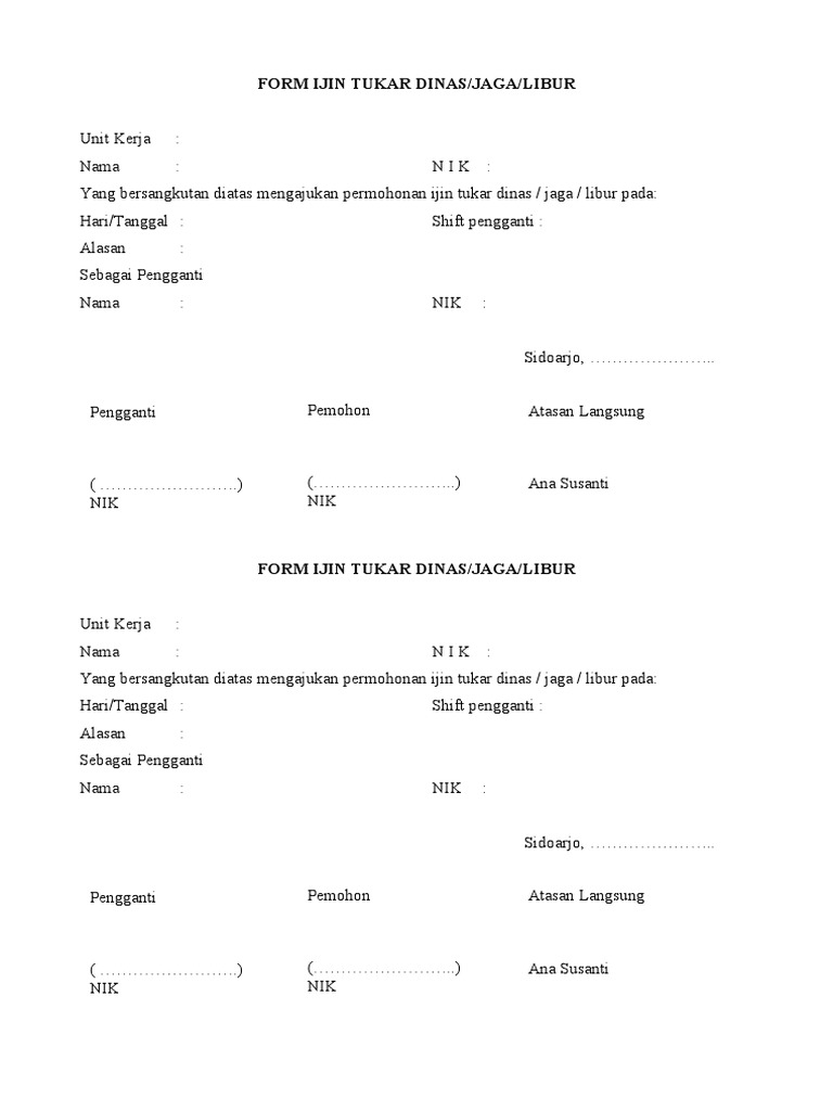 FORM TUKAR JAGA.docx | PDF