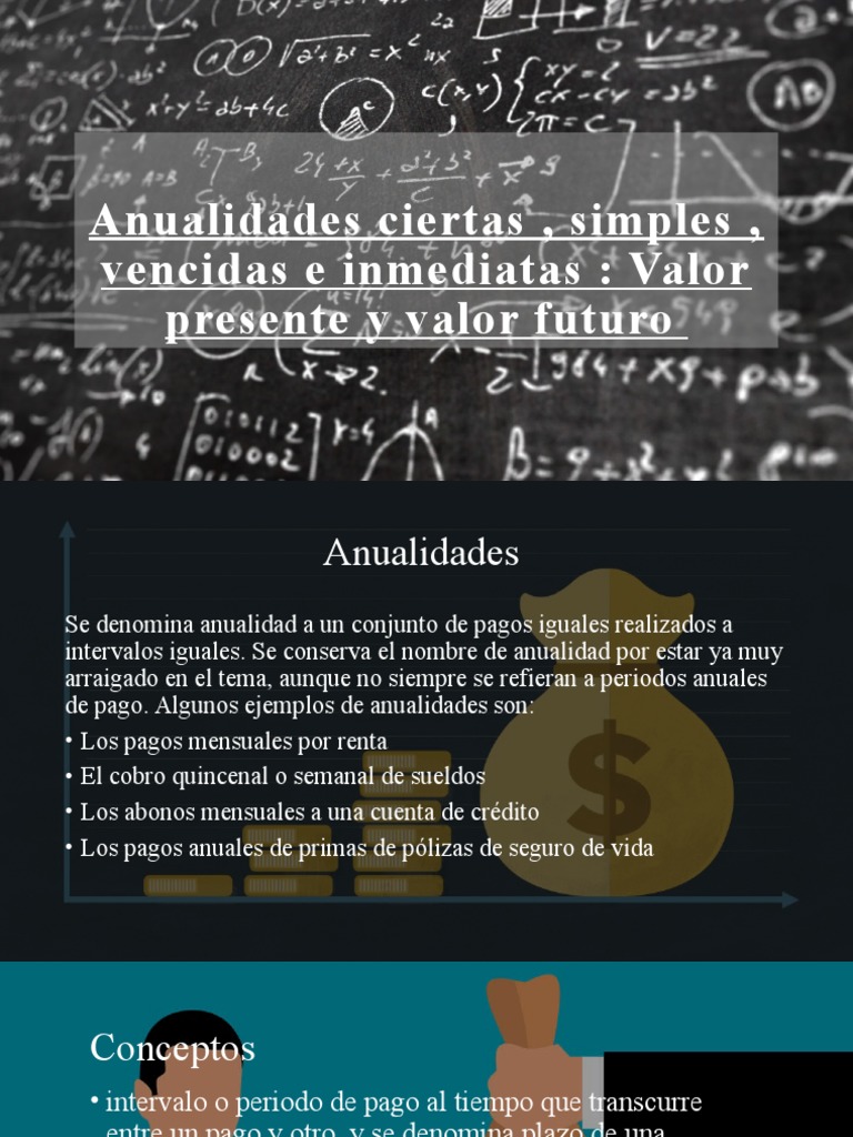 Anualidades Ciertas, Simples, Vencidas e Inmediatas | PDF | Seguro de vida | Economias
