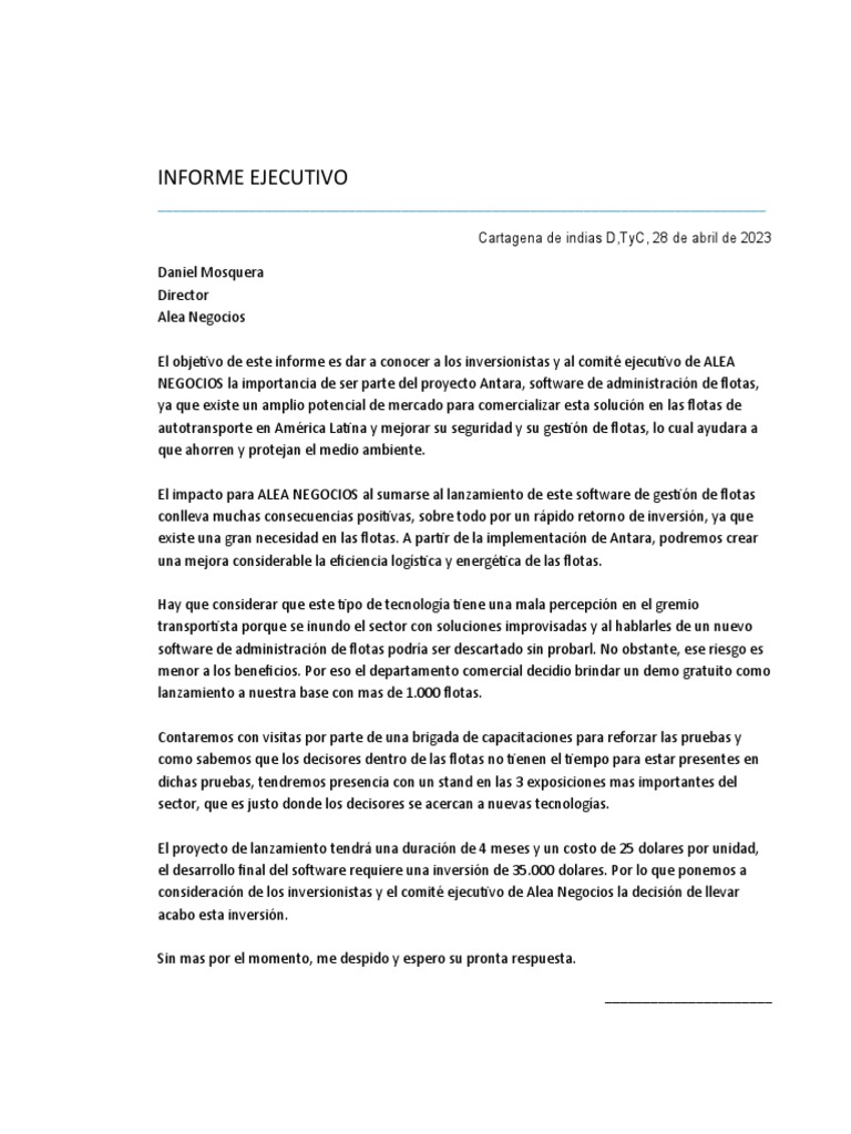 Informe Ejecutivo | PDF