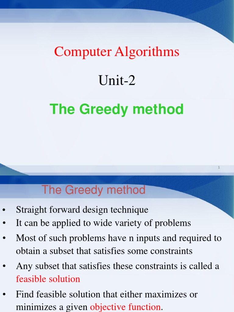 Greedy Method | Download Free PDF | Mathematical Optimization | Mathematics