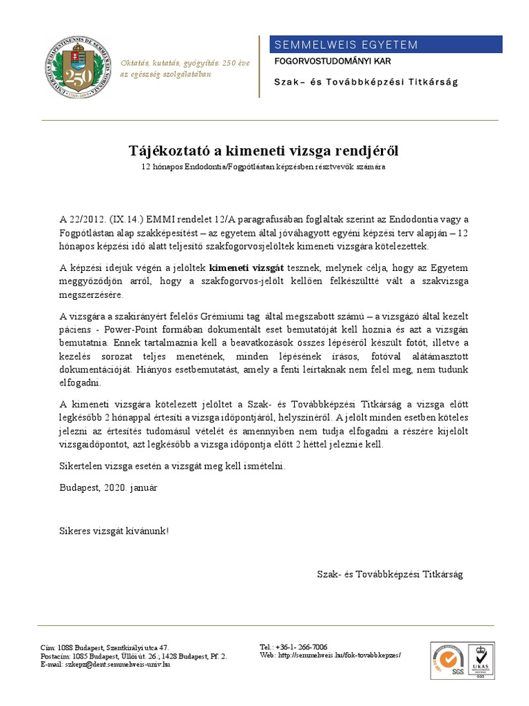 KIMENETI-VIZSGA-TÁJÉKOZTATÓ | PDF