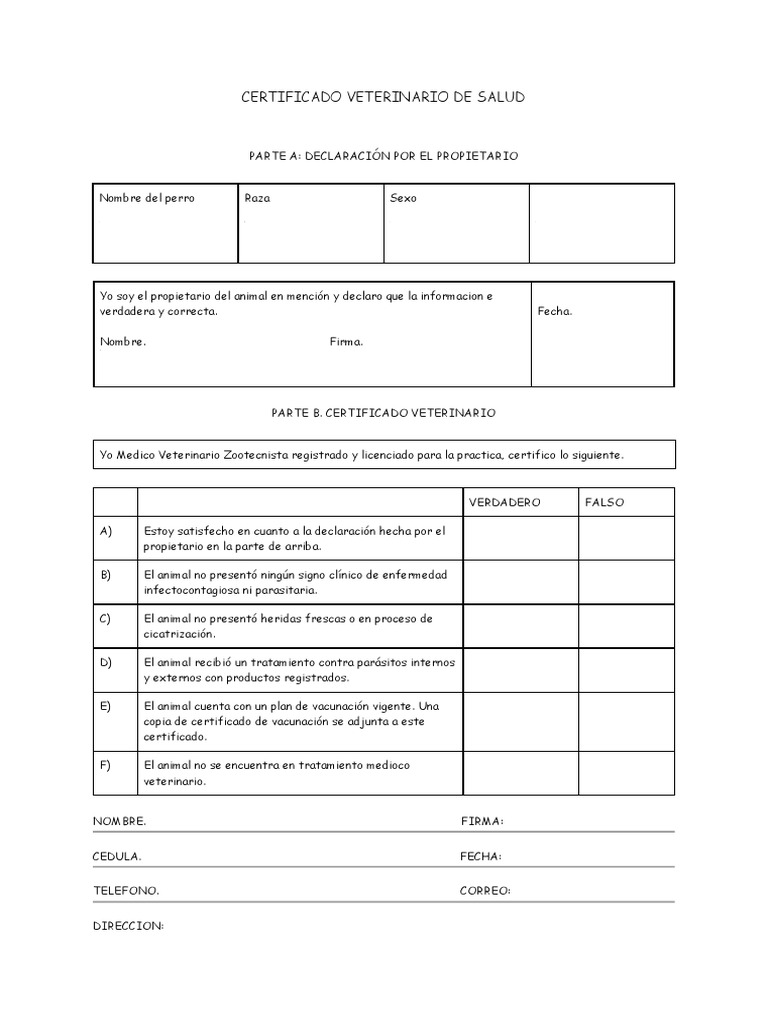 Certificado de Salud | PDF