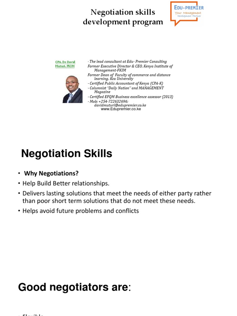 Negotiation Skills Presentation | PDF