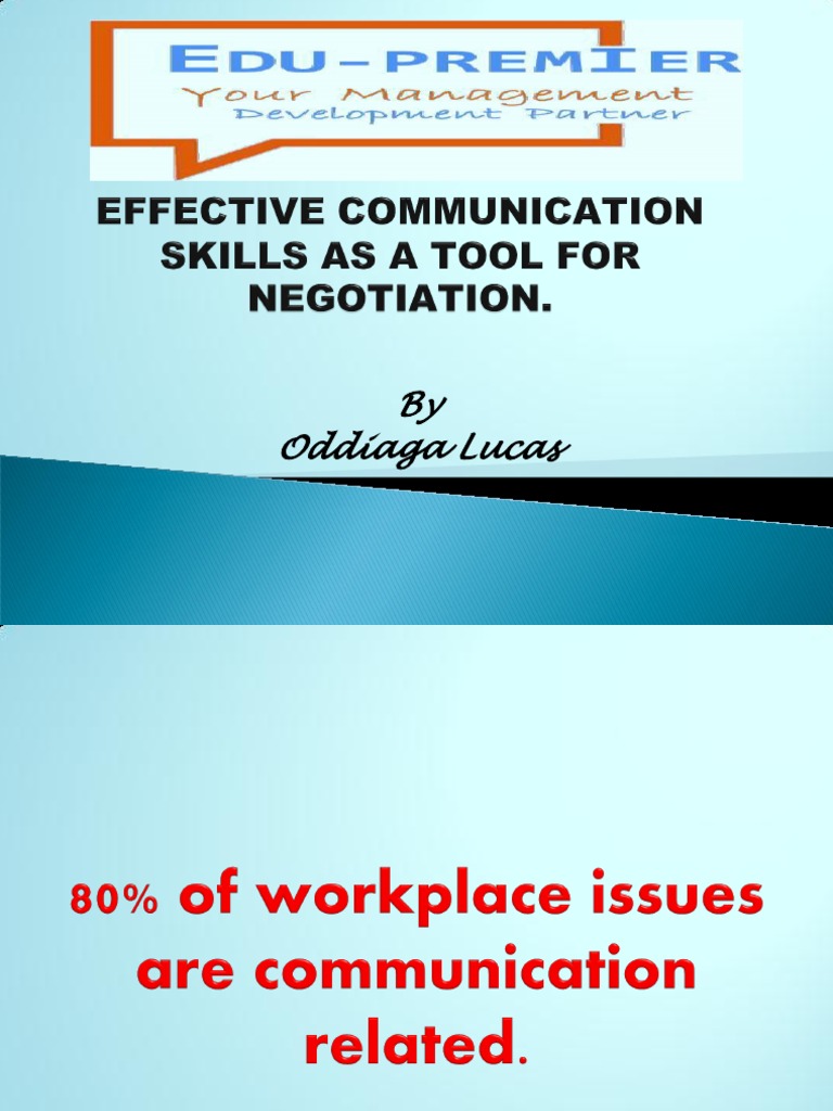 Effective Communication Skills As A Tool For Negotiation PDF | PDF