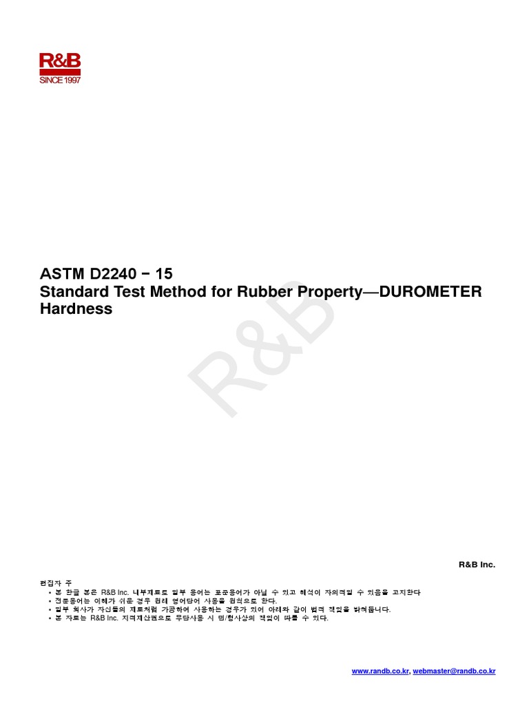 ASTM D2240 - 15 Standard Test Method for Rubber Property - Durometer ...