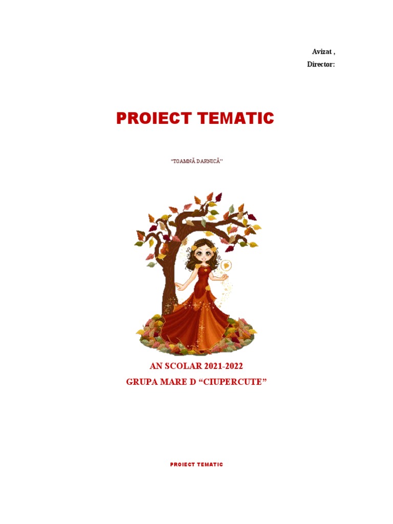 Proiect Tematic Toamna An Scolar 2019 2020 | PDF