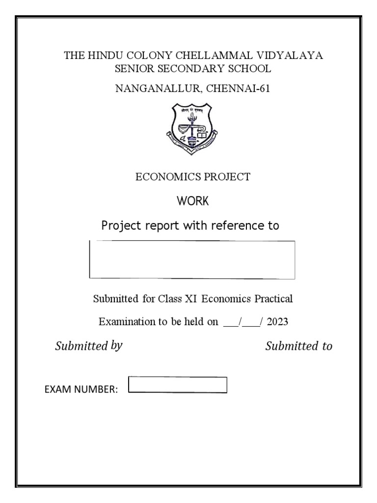 ECONOMIC PROJECT Front Page | PDF